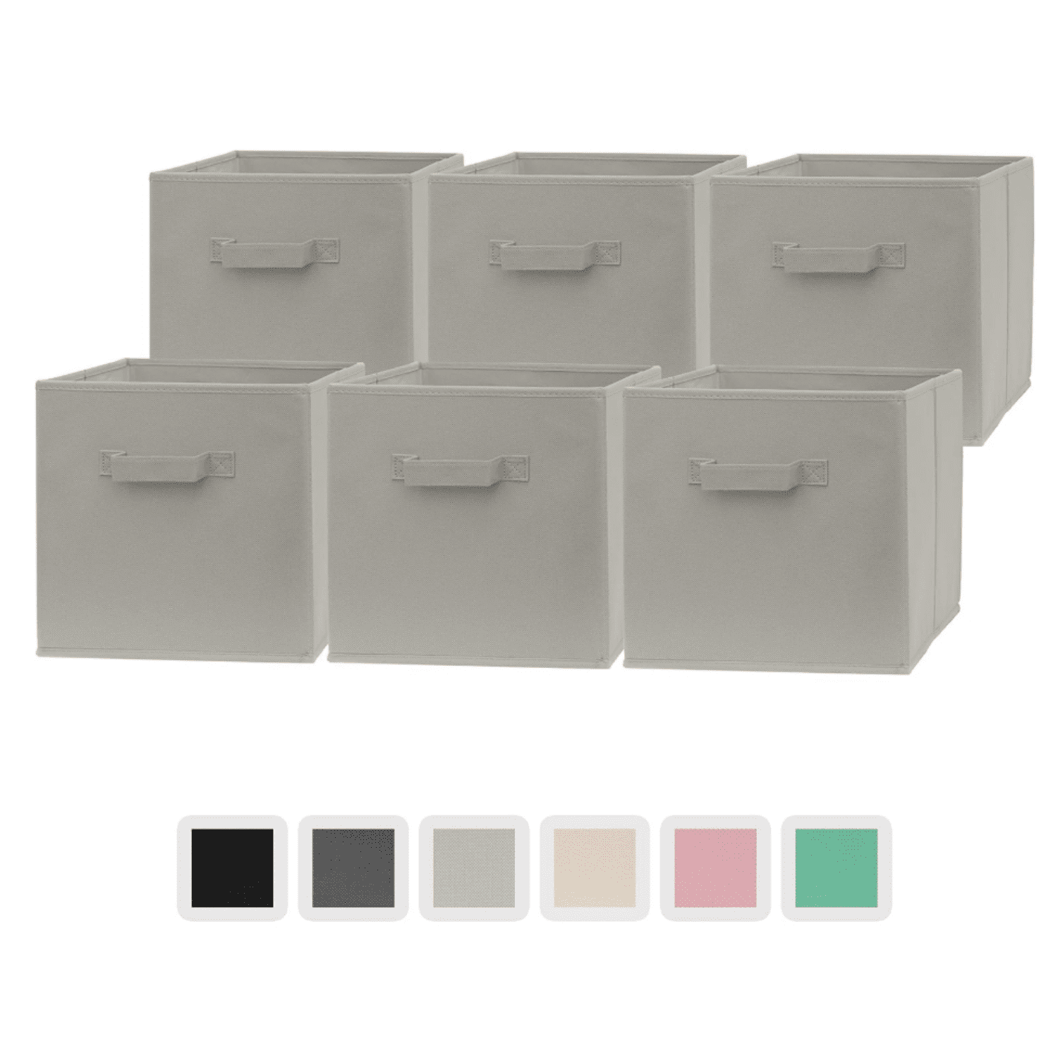 12x12x12 Inch Storage Cubes - 6 Pack - Fabric Cube Storage Bins | Dual ...