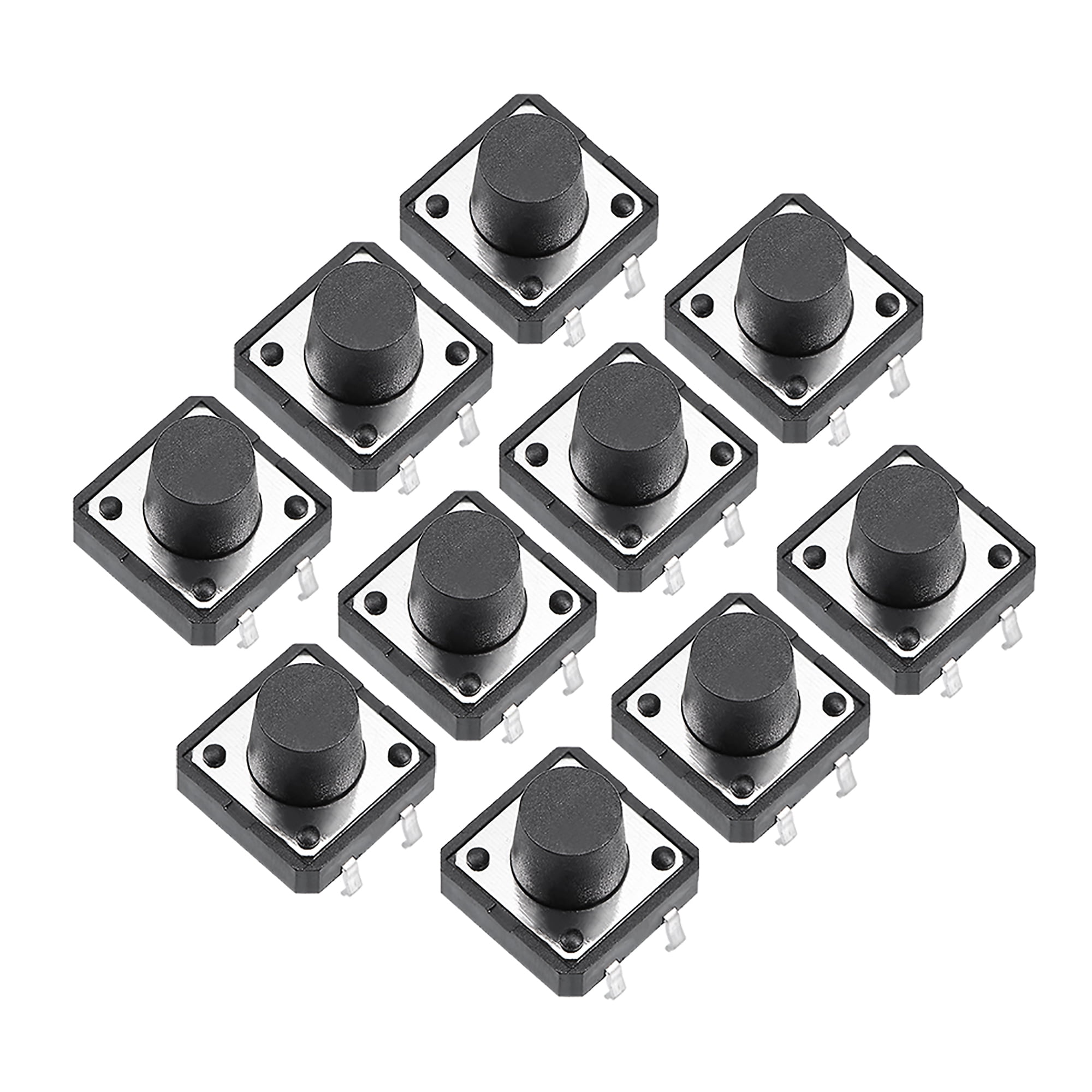 12x12x9mm Panel PCB Tactile Tact Push Button Switch DIP Black Color ...