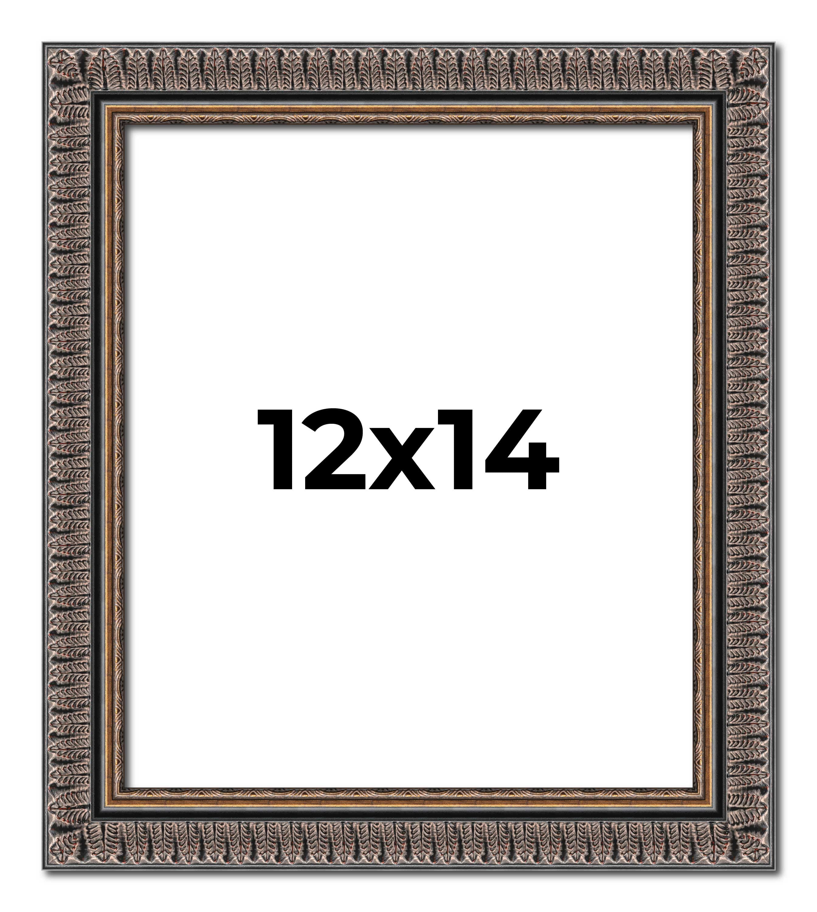 12x14 Frame Black Feather Payton Ornate Solid Wood Picture Frame Width ...