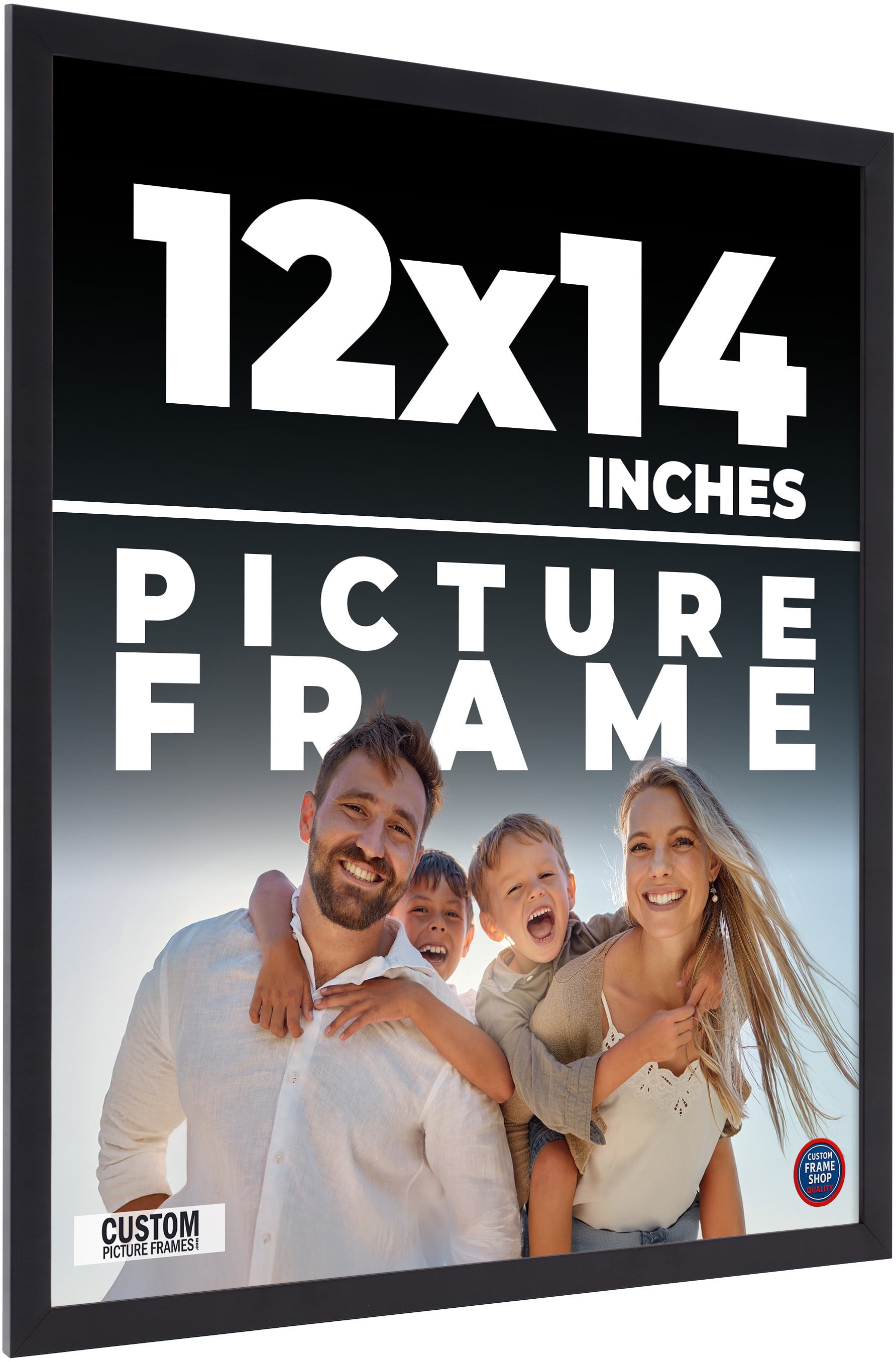12x14 Frame Black Solid Wood Picture Frame | 0.75 Inch Moulding Width ...