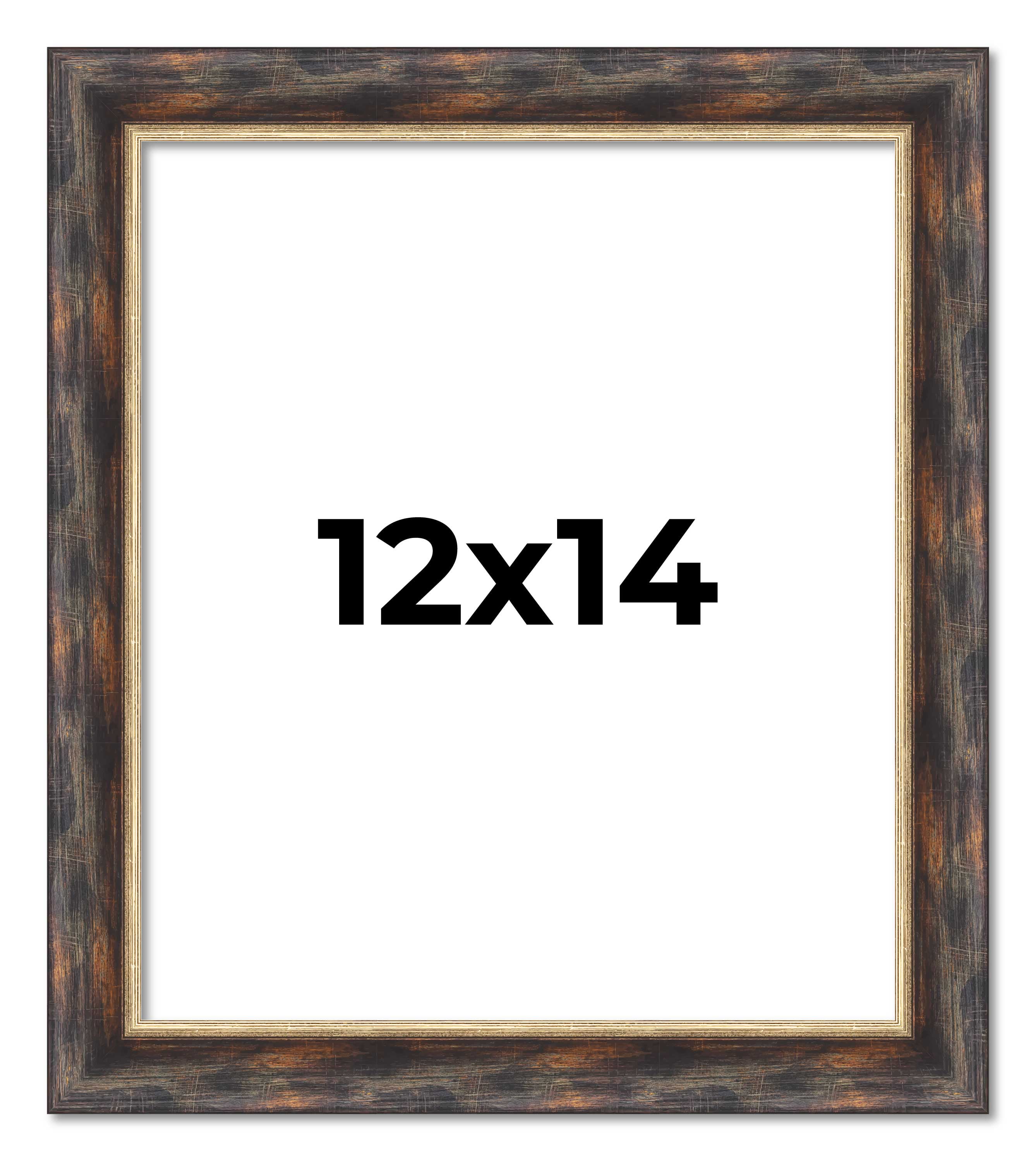 12x14 Frame Gold Real Wood Picture Frame Width 1.5 inches | Interior ...