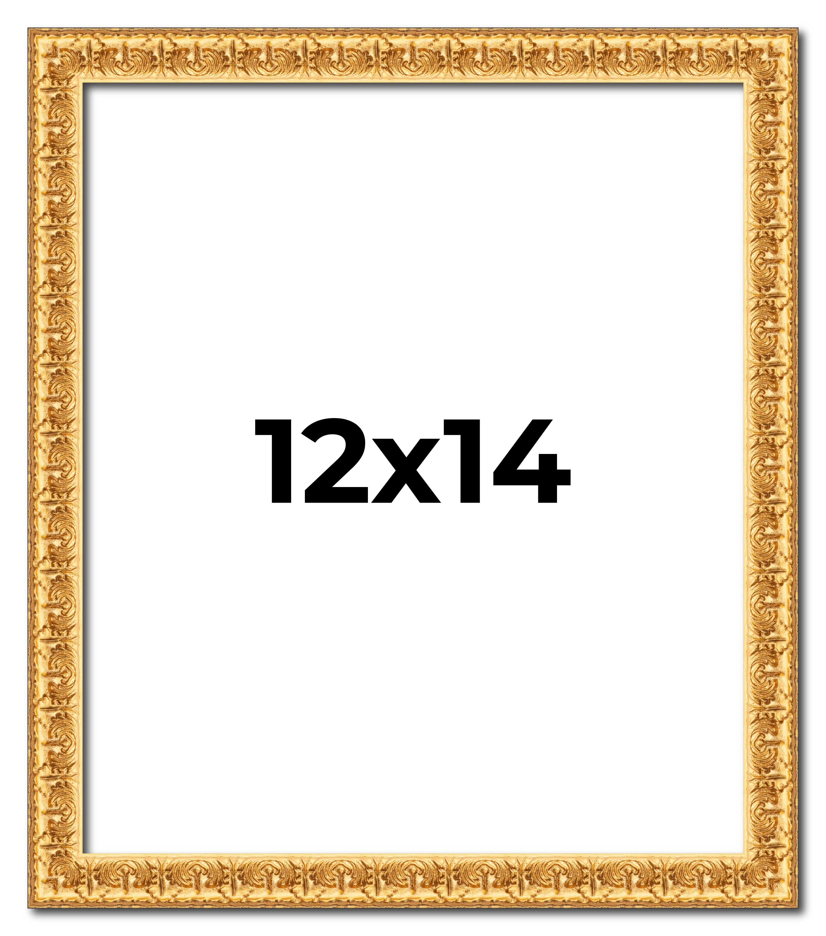 12x14 Frame Gold Real Wood Picture Frame Width 1 inches | Interior ...