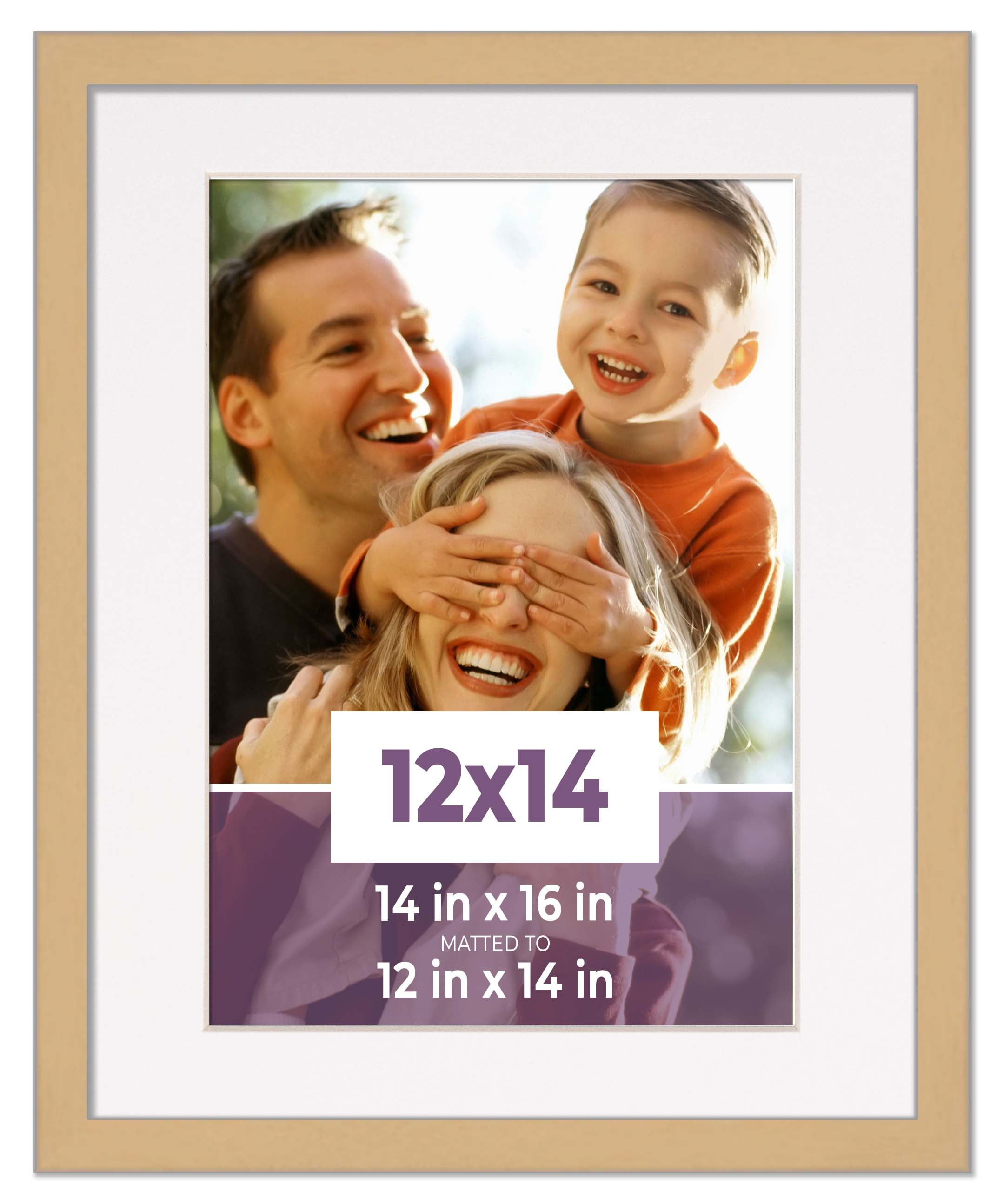 12x14 Frame Natural With White Picture Mat For 12x14 Photo - Natural ...