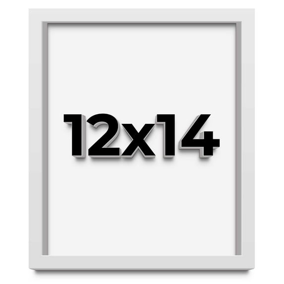 12x14 Shadow Box Frame White | 1 Inches Deep Real Wood Contemporary ...