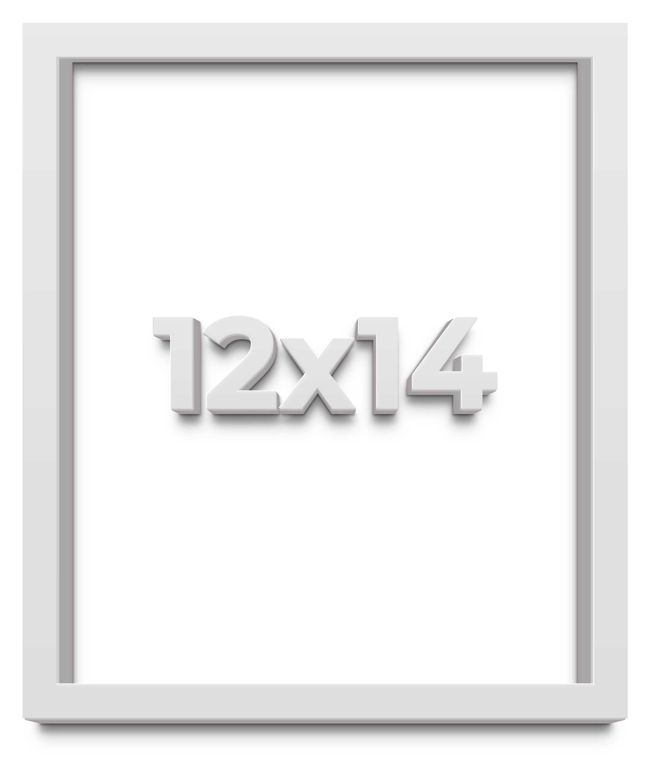 12x14 Shadow Box Frame White | 2 Inches Deep Real Wood Contemporary ...