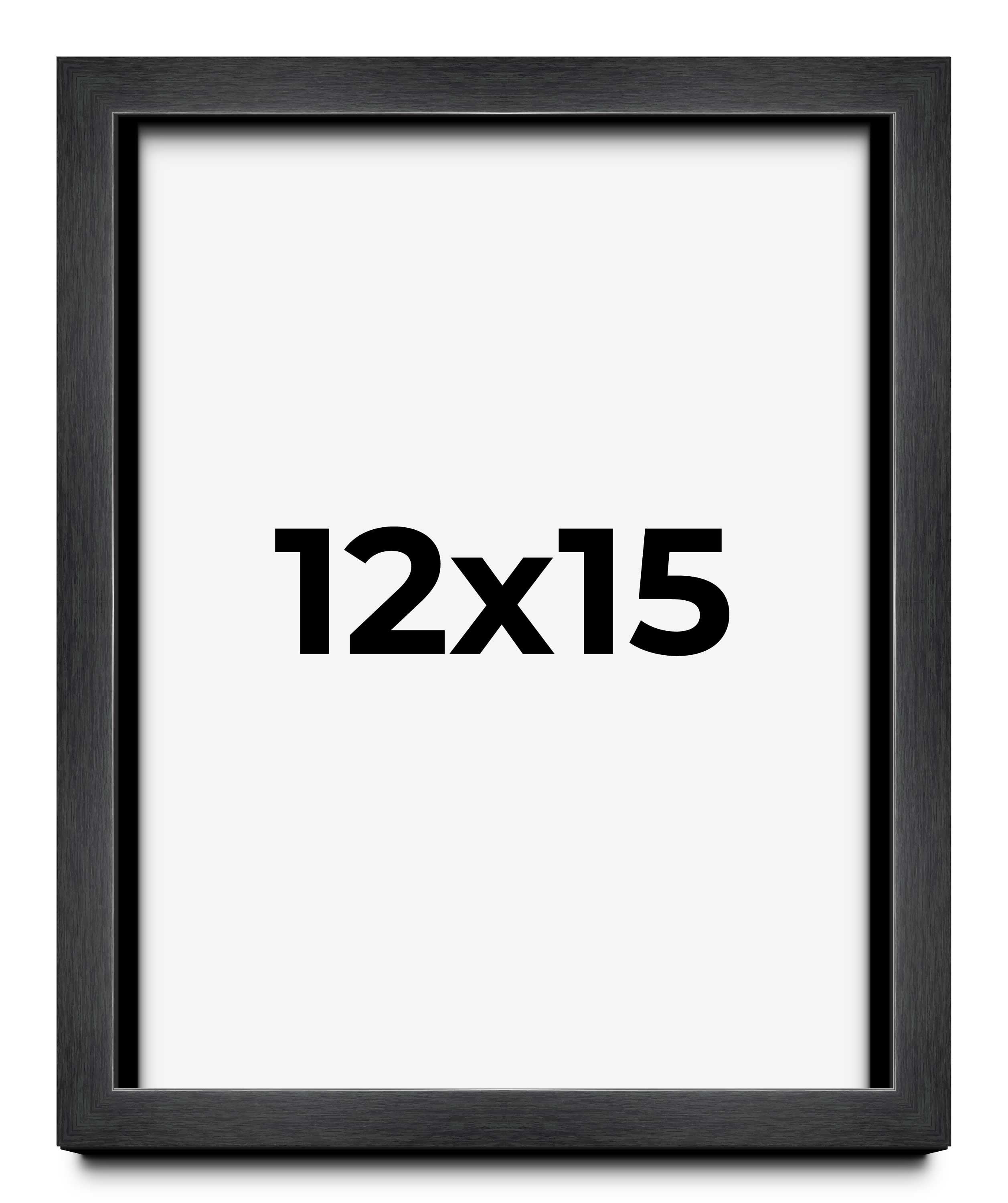 12x15 Frame Black Charcoal Grey Wood Textured Picture Frame | 0.75 Inch ...