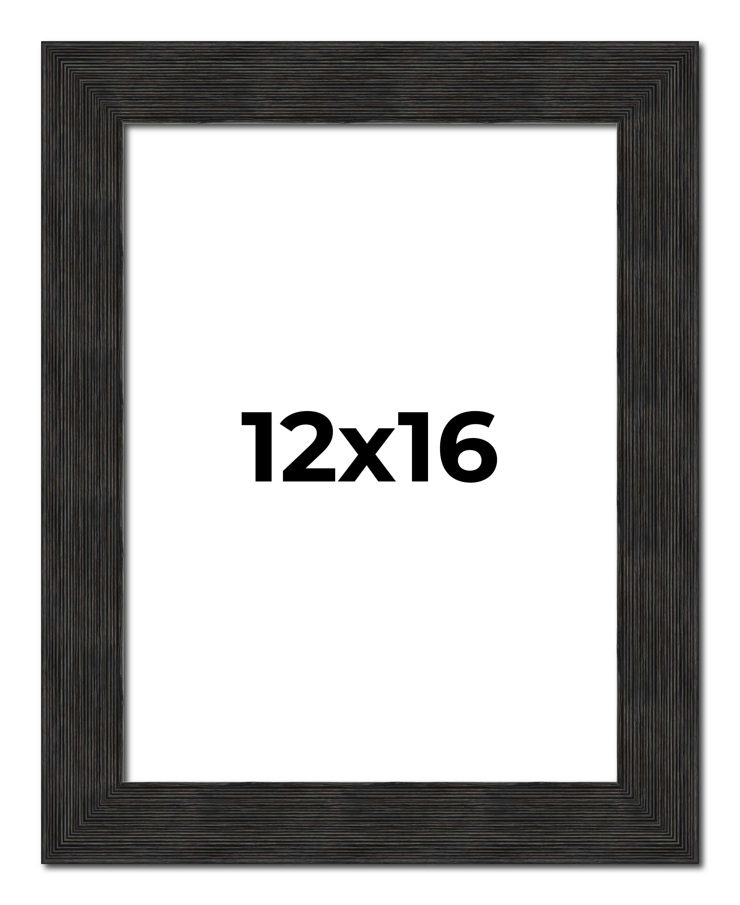 12x16 Contemporary Black Picture Frame - UV Acrylic, Foam Board Backing ...