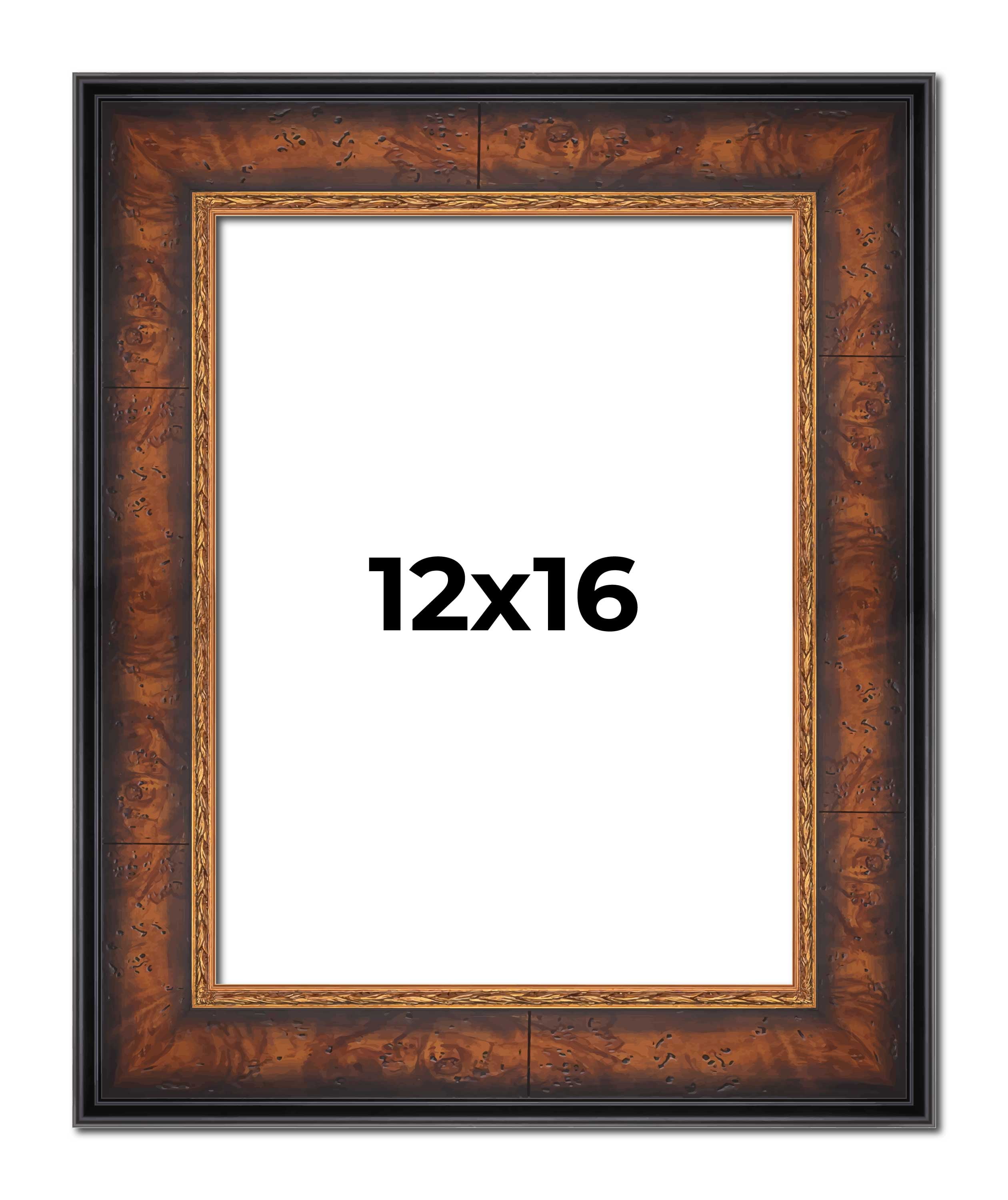 12x16 Frame Brown Walnut Gold Ornate Trim Solid Wood Plein Air Picture ...