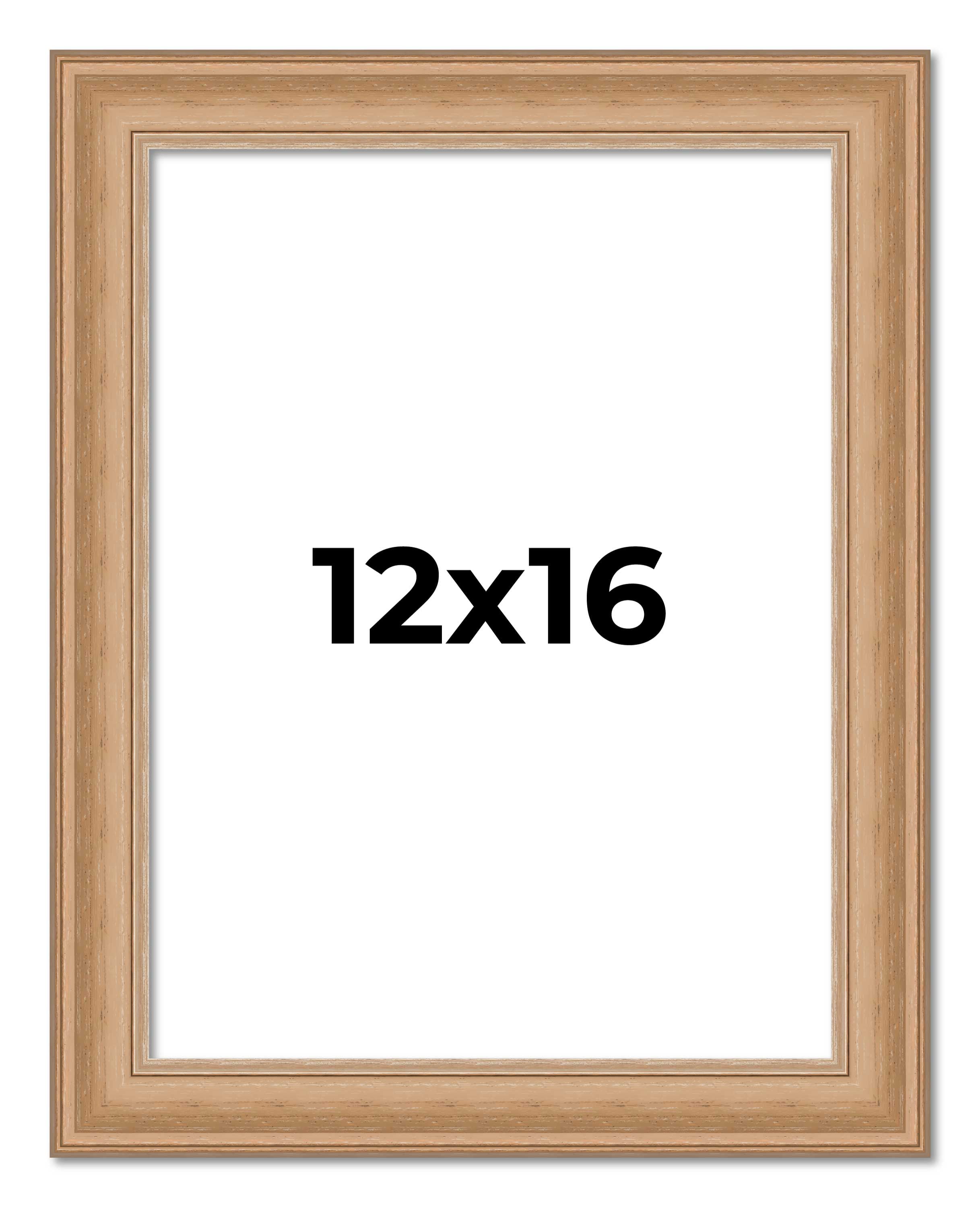 12x16 Frame Charleston Honey Brown Solid Wood Picture Frame Width 1.75 ...