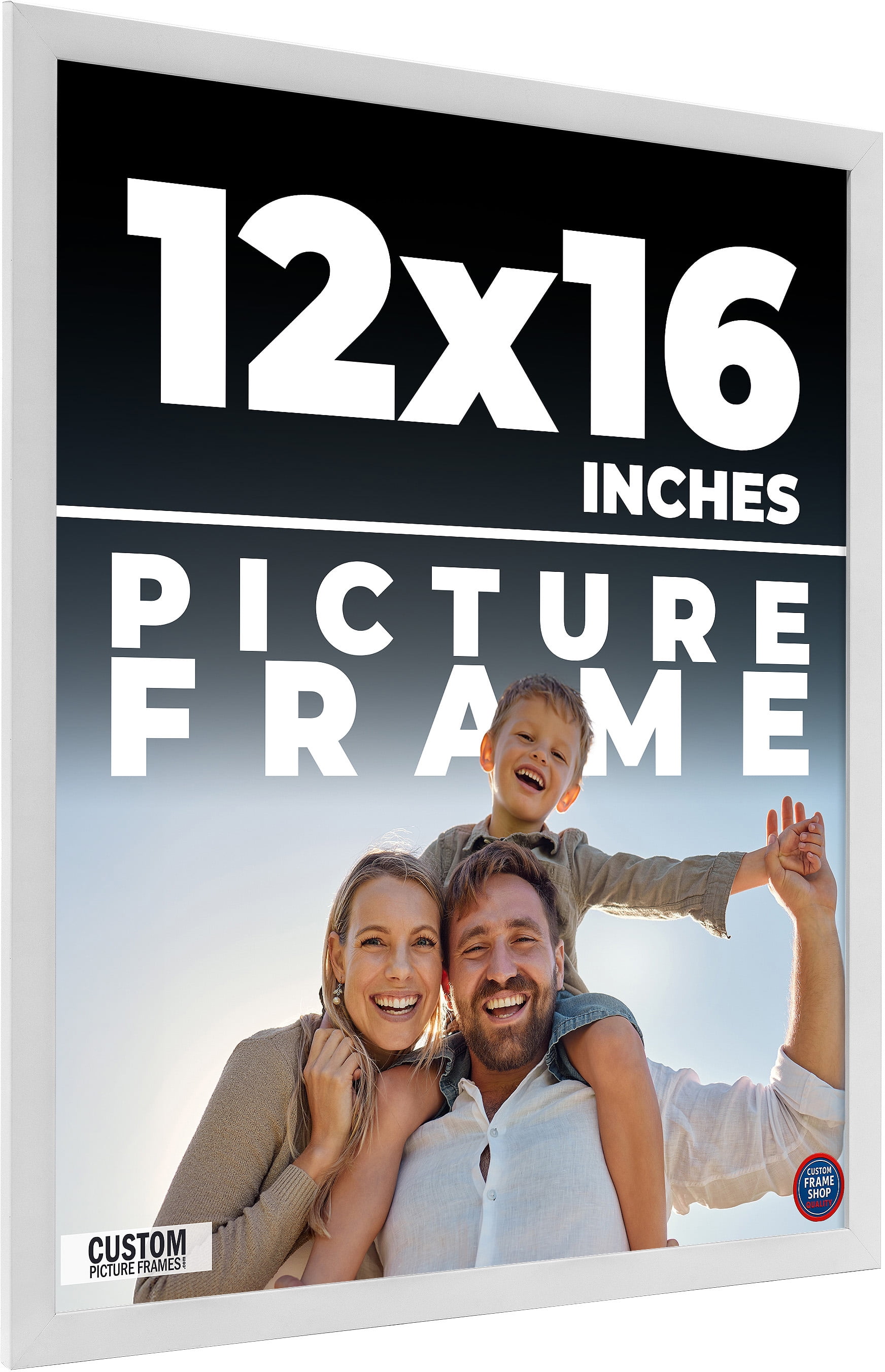 12x16 Frame White Solid Wood Picture Frame Includes UV Acrylic Shatter ...