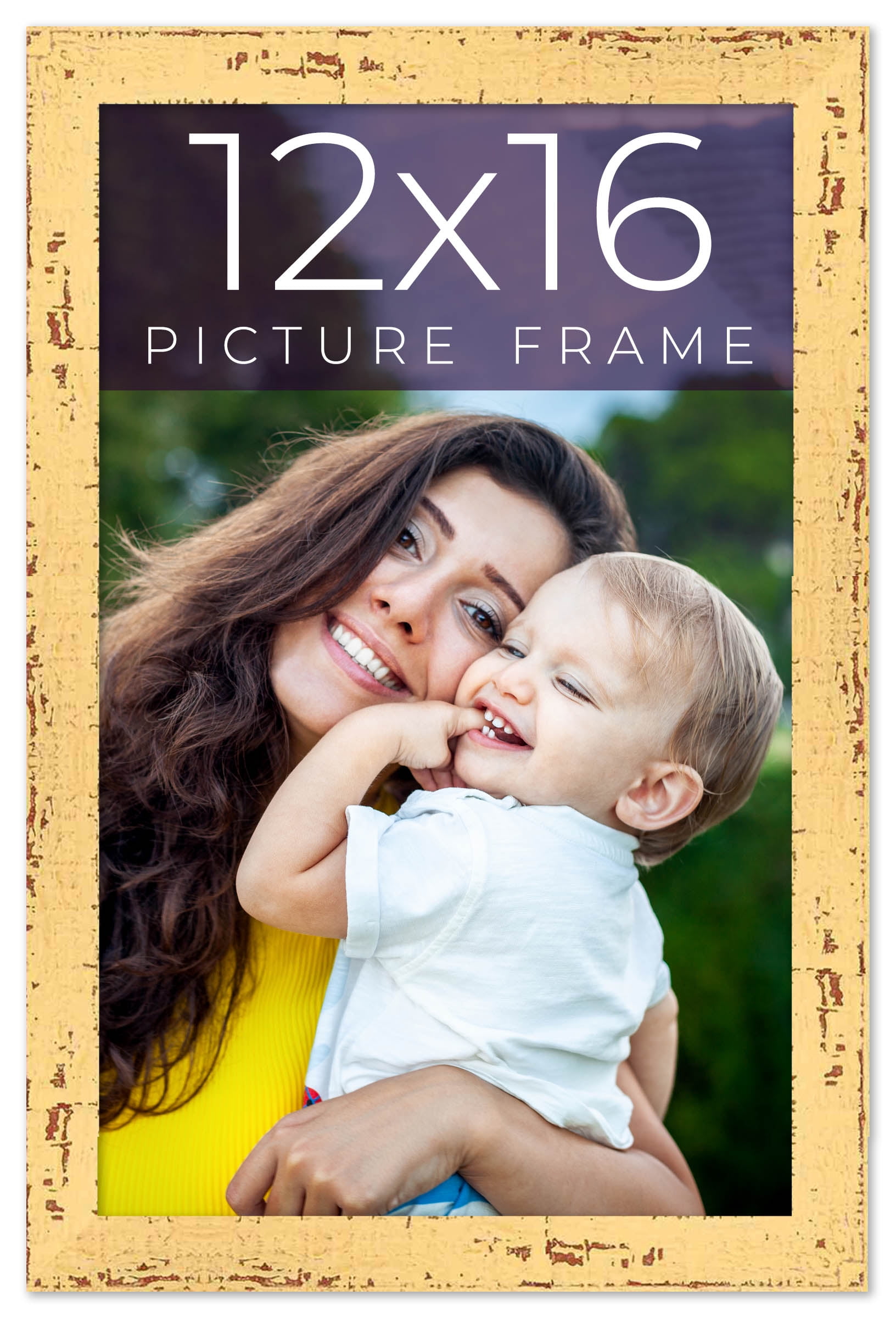 12x16 Frame Yellow Real Wood Picture Frame Width 1.25 inches | Interior ...