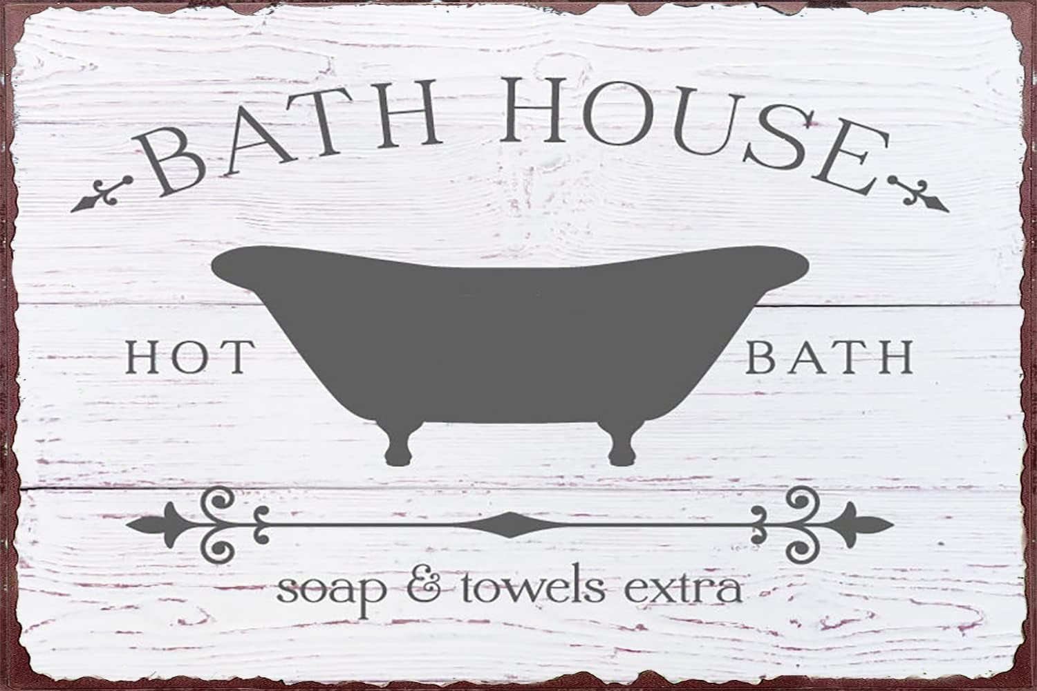 12x16 Inch Bathroom Sign Bath House Sign,Hot Bath Sign,Bathroom Decor ...