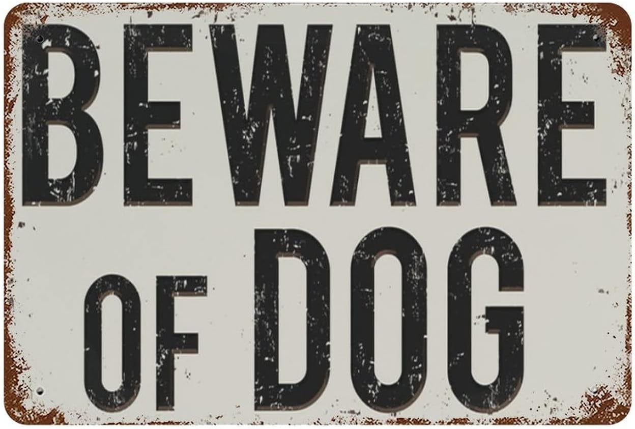 12x16 Inch Beware Of Dog Metal Sign Wall Gate Or Fence Mounting Retro ...