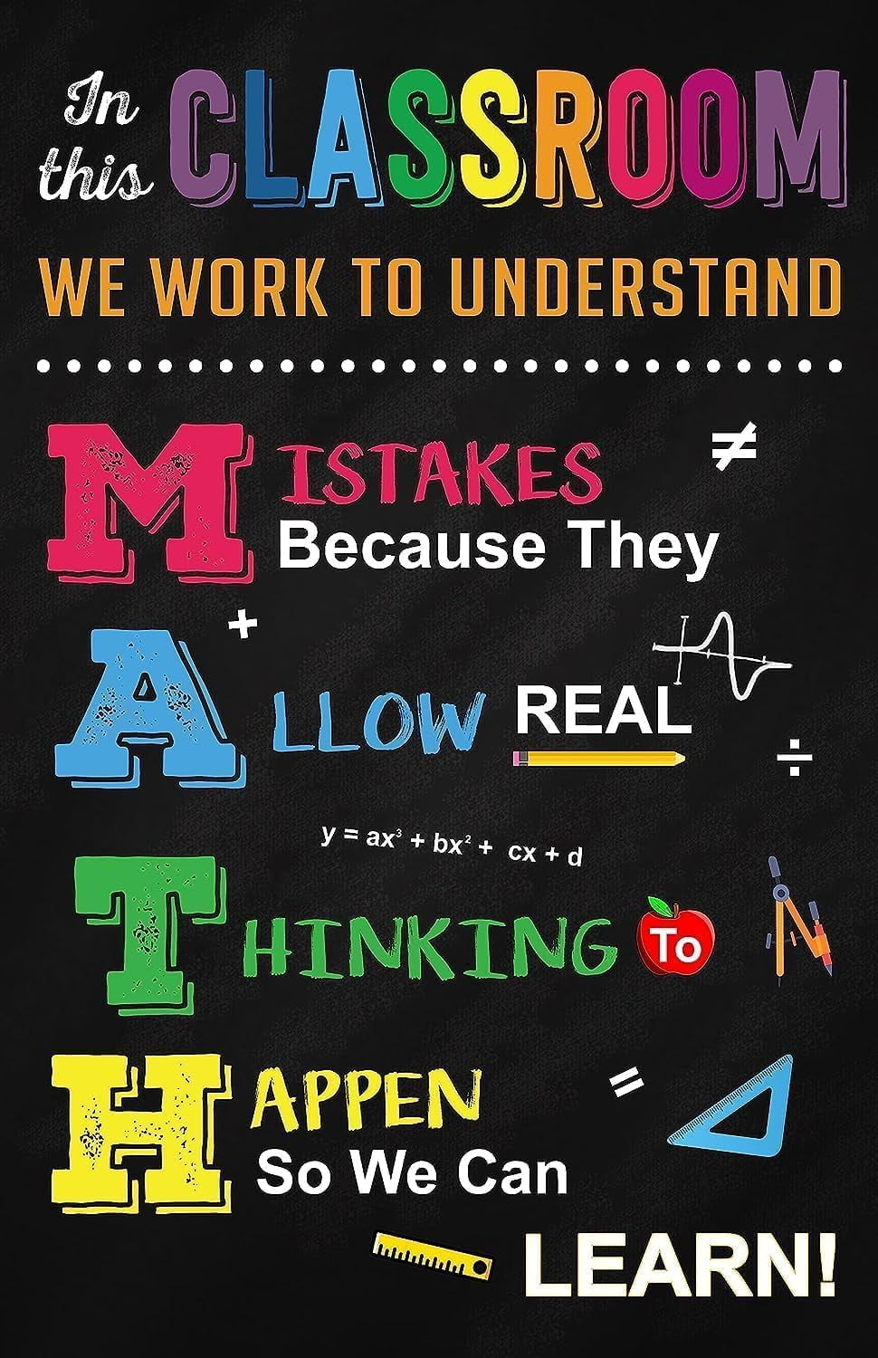 12x16 Inch Classroom Decor Math Classroom Poster Wall Art Office Decor ...