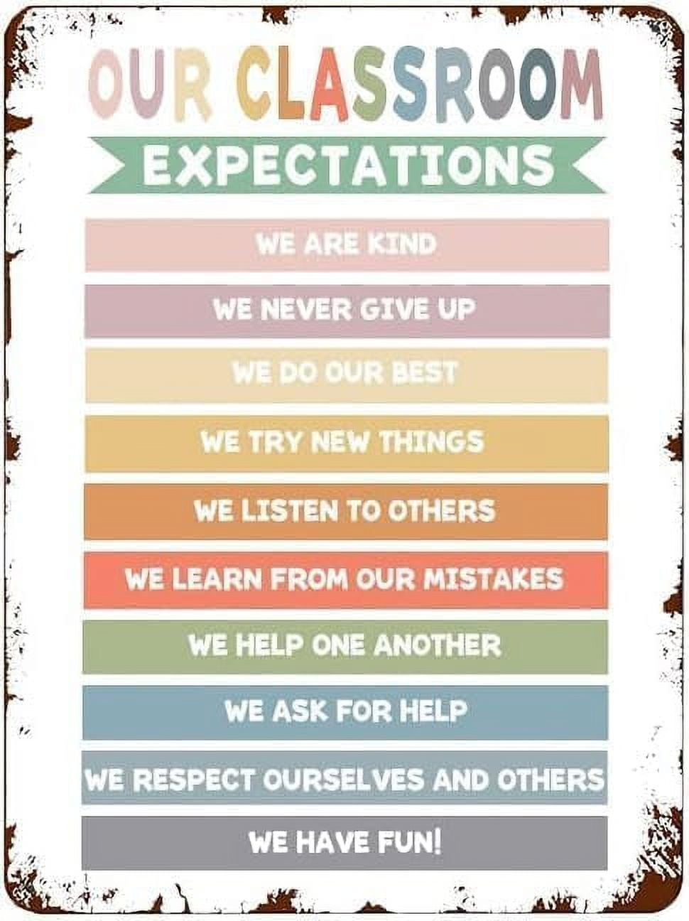 12x16 Inch Classroom Decor Signs Classroom Rules Poster Educational ...