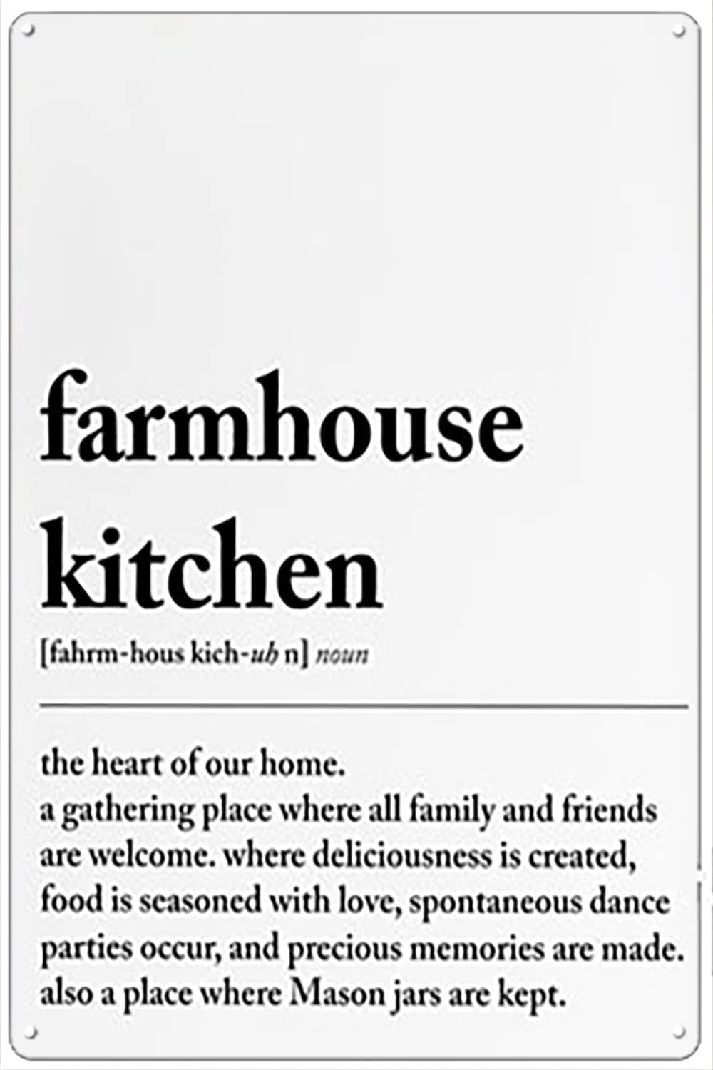 12x16 Inch Farmhouse Kitchen Wall Decor Definition Kitchen Sign,Modern ...