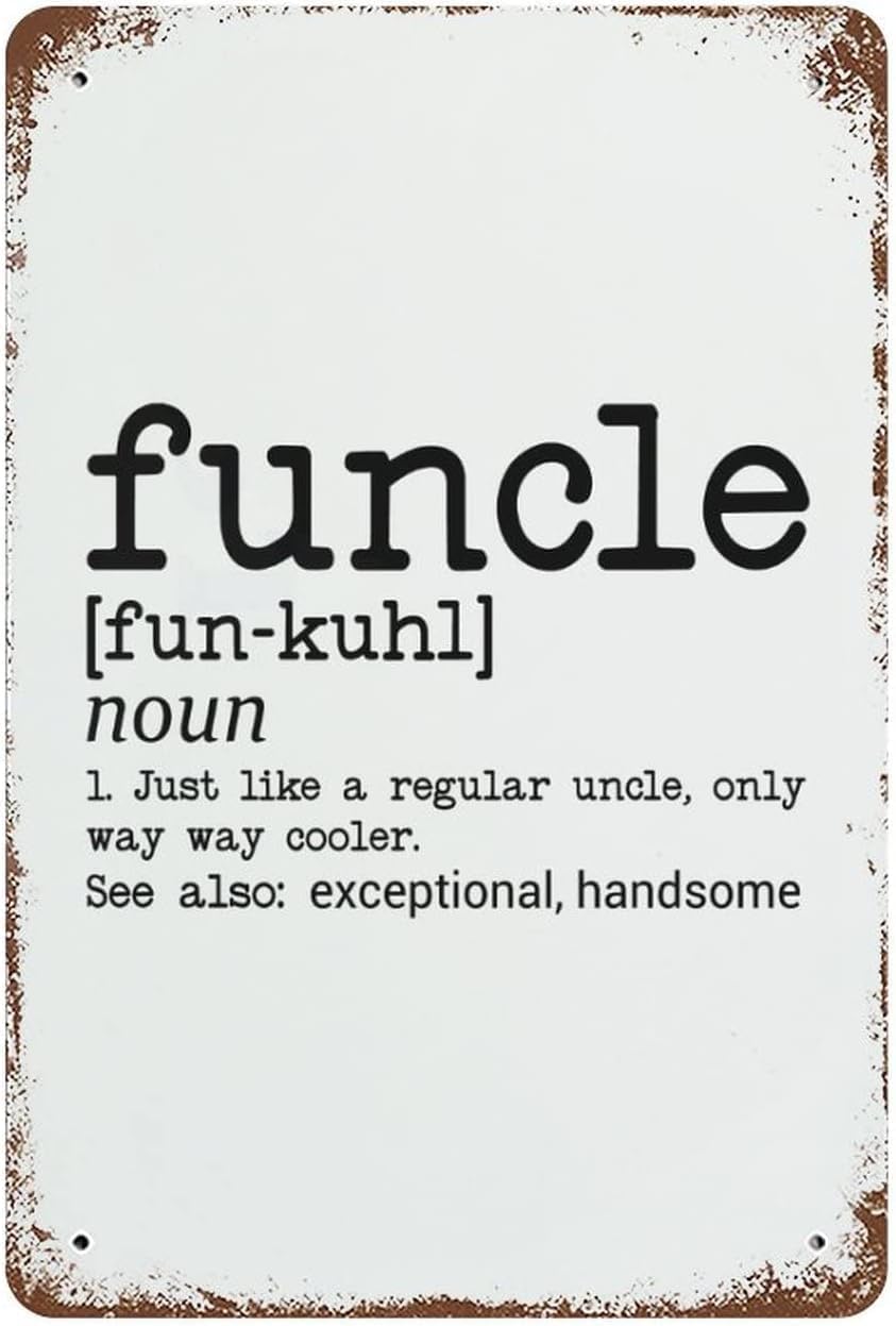 12x16 Inch Funcle Definition Metal Tin Signs Antique Wall Art Decor ...