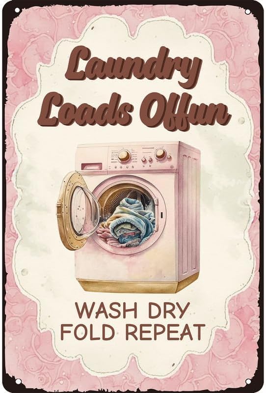 12x16 Inch Funny Laundry Sign Vintage Laundry Metal Tin Sign Wash Dry ...