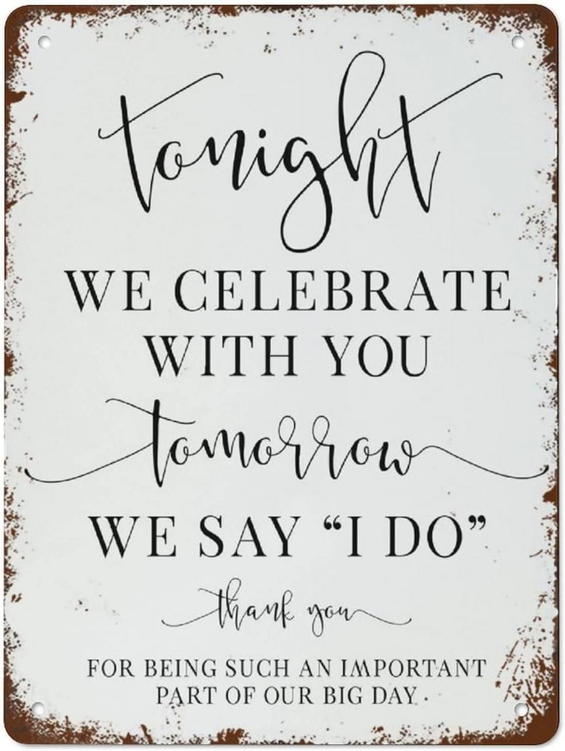 12x16 Inch Funny Vintage Wall Sign Decor Tonight We Celebrate With You ...