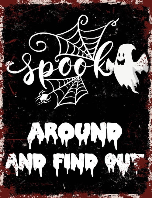 12x16 Inch Halloween Decorations Outdoor Spook Around And Find Out Yard ...
