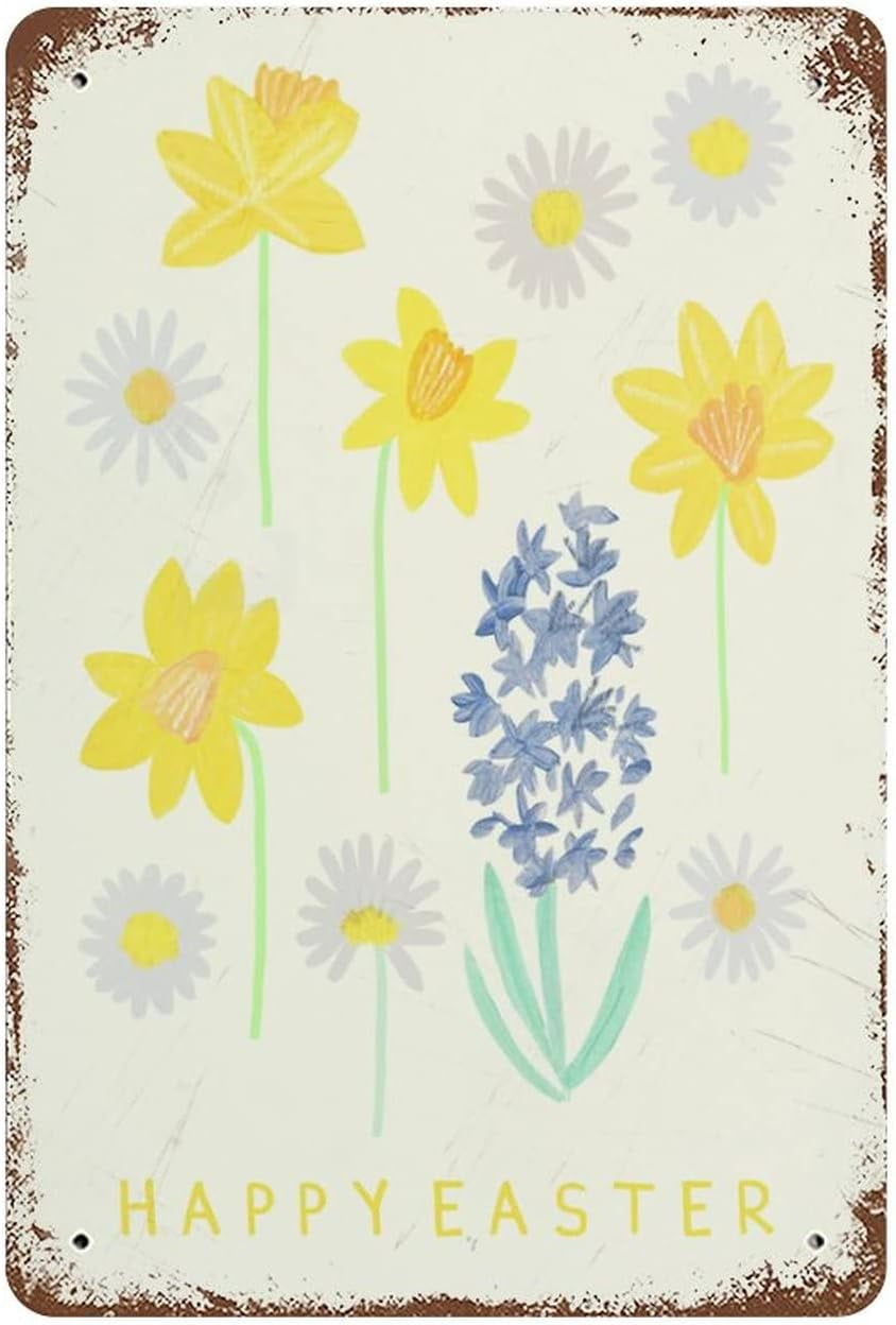 12x16 Inch Happy Easter Fun Vintage Metal Tin Sign Wall Art Decor ...