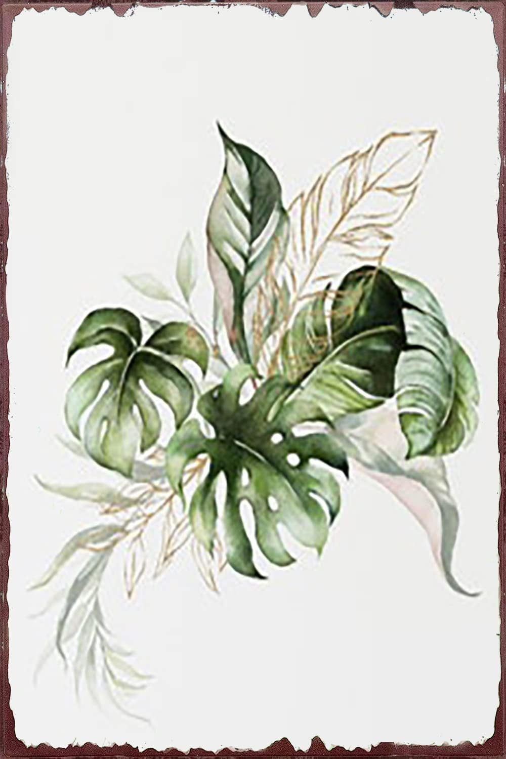 12x16 Inch Leaves Metal Sign Botanical Prints,Botanical Living Room ...