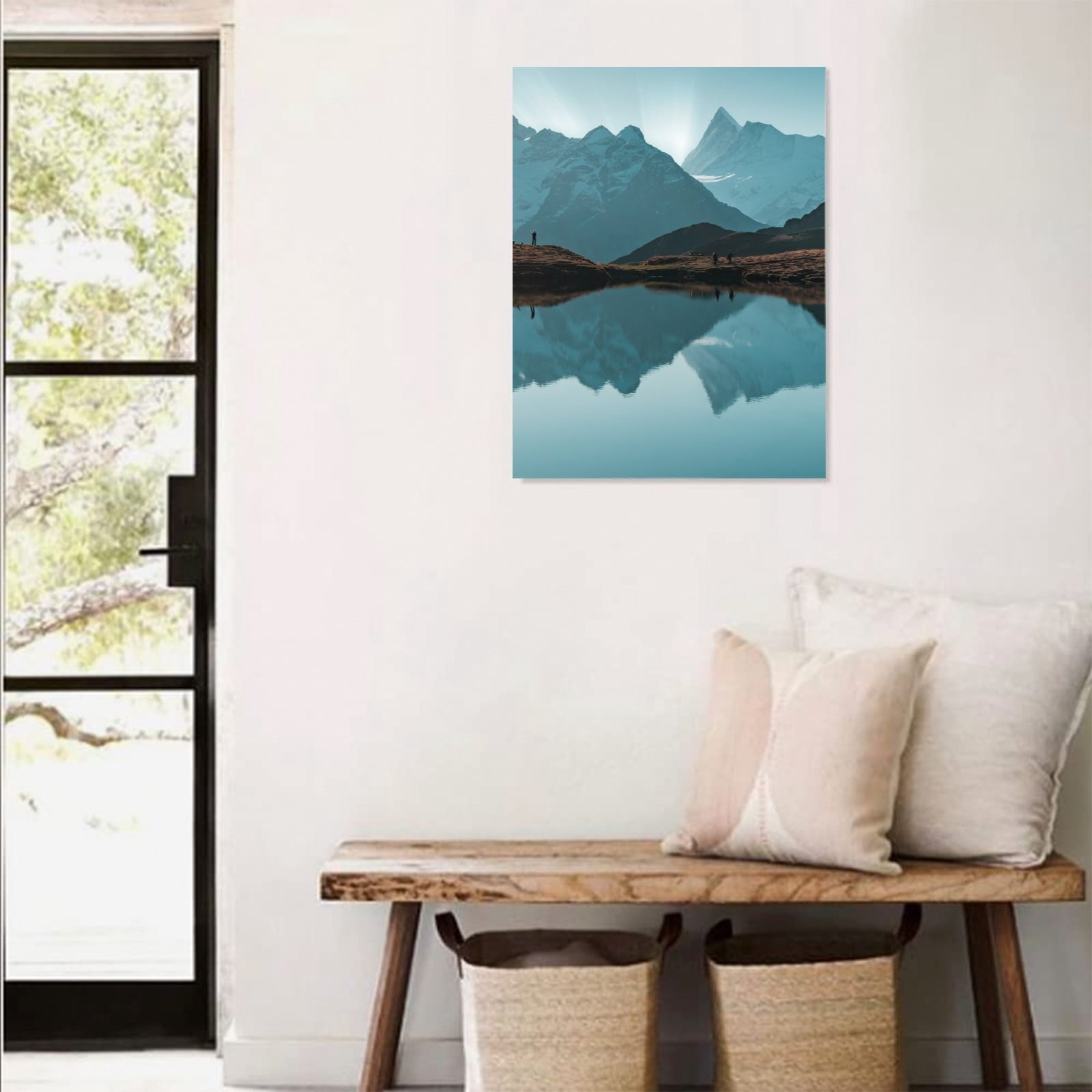 12x16 Inch Mountain Lake Reflection Wall Art - Nature Landscape Wooden ...