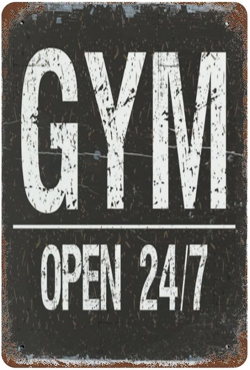 12x16 Inch Open 24 7 Gym Home Fitness Center Metal Sign,Contemporary ...