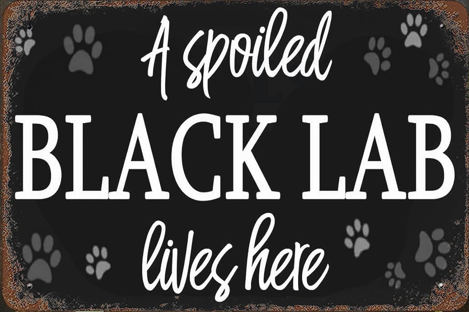 12x16 Inch Retro Metal Tin Sign Black Lab Wall Art Decor, Aluminum ...