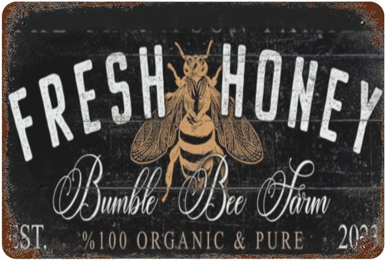 12x16 Inch Rustic Organic Honey Fram Sign,Fresh Honey Sign,Vintage ...