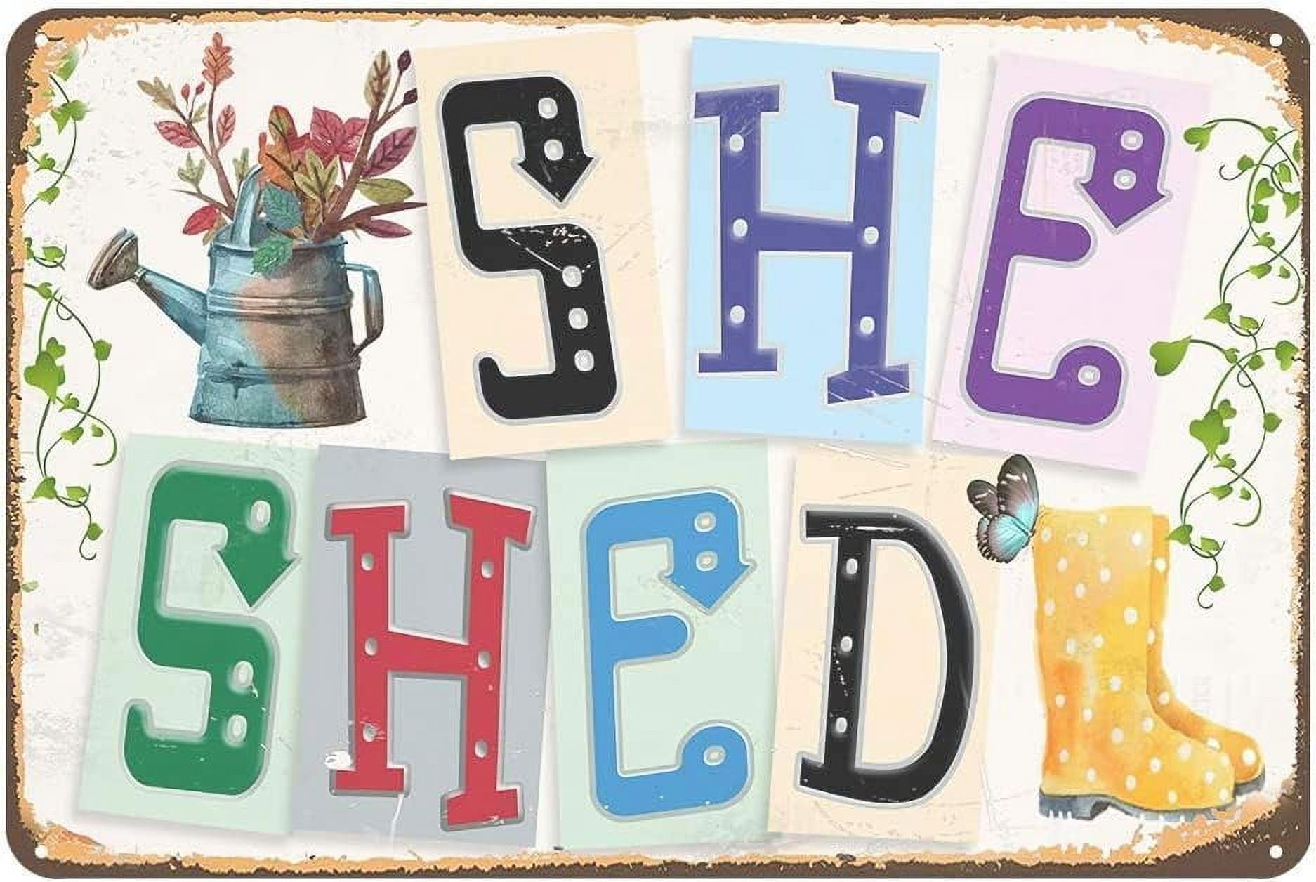 12x16 Inch She Shed -Metal Sign Vintage Decor Home Garden Patio Wall ...
