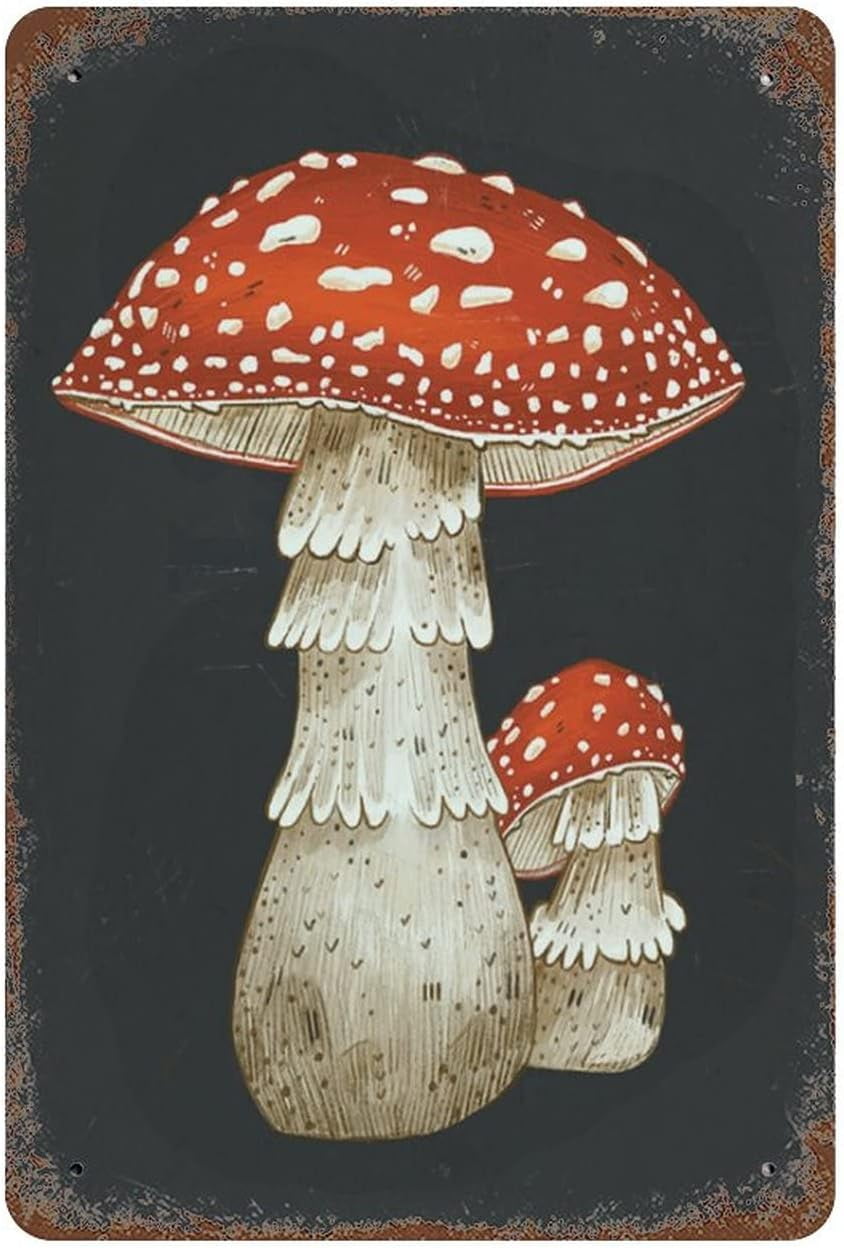 12x16 Inch Toadstools Fun Vintage Metal Tin Sign Wall Art Decor Poster ...