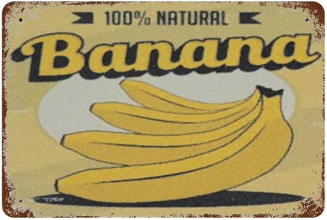 12x16 Inch Vintage Decor Metal Tin Sign,Banana,Food Fruits Vegetables ...