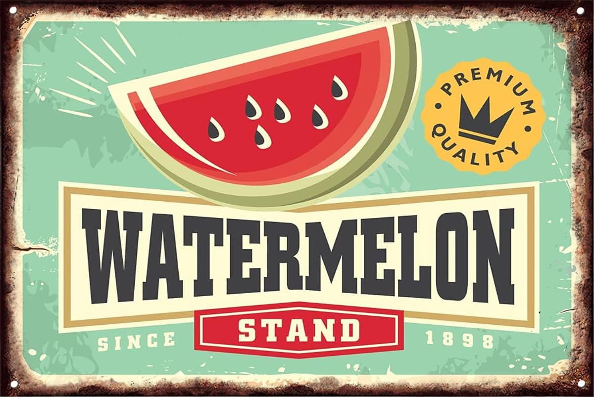 12x16 Inch Vintage Rusty Metal Sign Fresh Watermelon For Wall Decor For ...