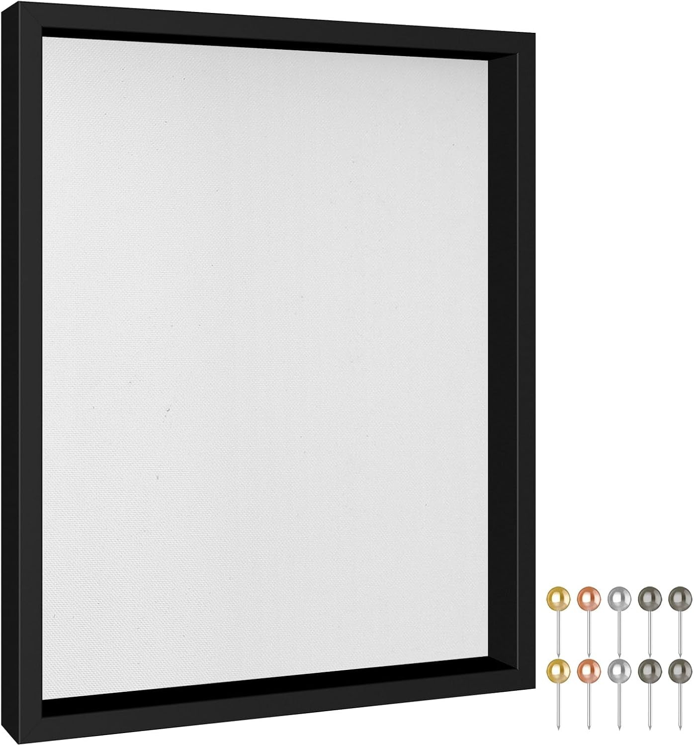 12x16 Large Shadow Box Frame with Soft Linen Back - Metal Push Pins ...