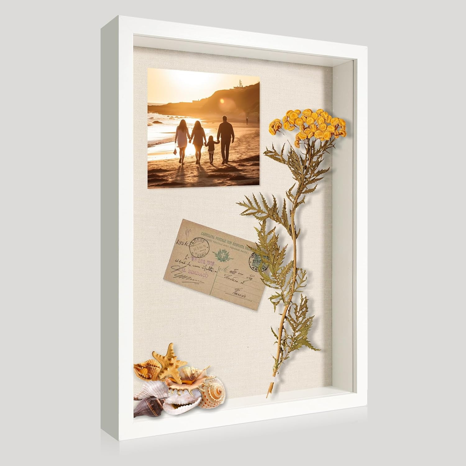 12x16 Large Shadow Box Picture Frame Display Case with Soft Linen Back ...