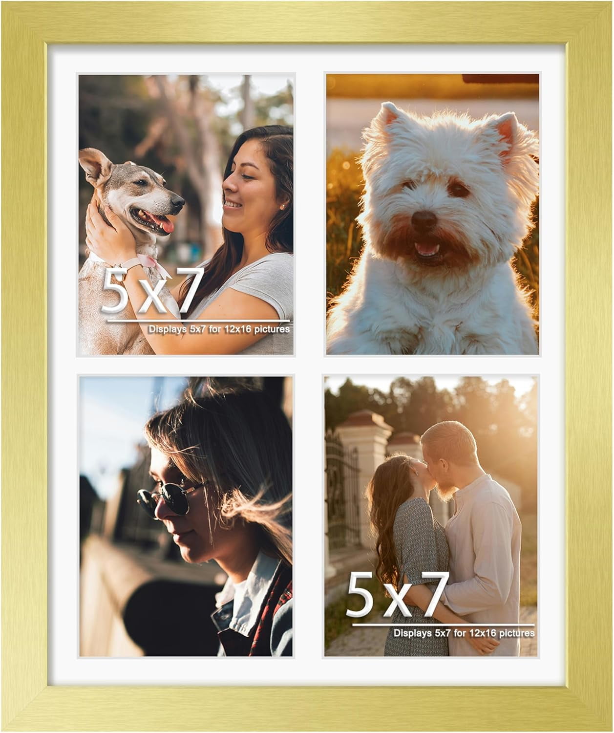 12x16 Picture Frame 5x7 Collage Picture Frame Displays Four 5x7 inch ...
