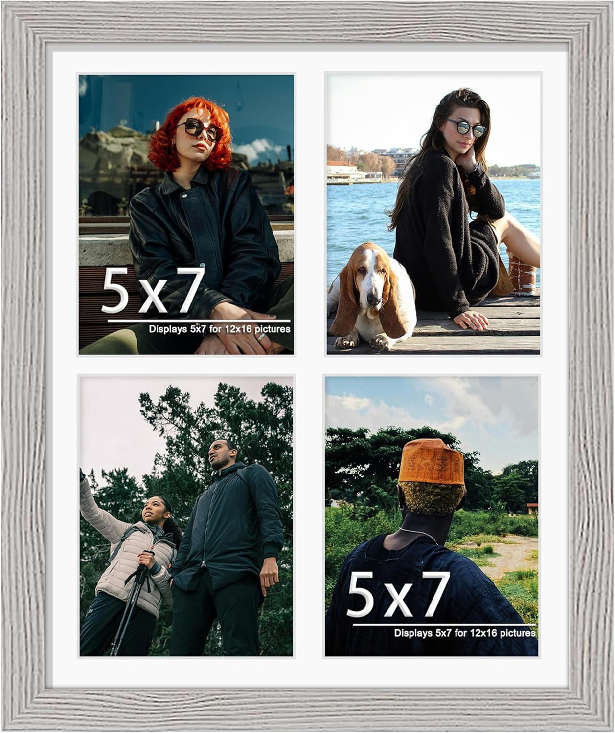 12x16 Picture Frame 5x7 Collage Picture Frame Displays Four 5x7 inch ...