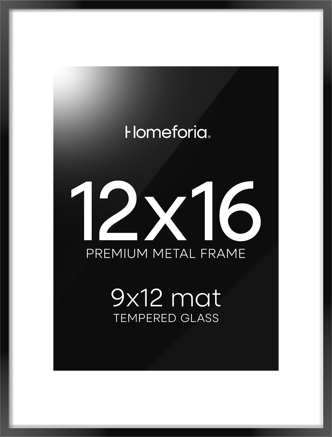 12x16 Picture Frame Black, High End Metal 12x16 Poster Frames with Mat ...