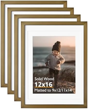 12x16 Picture Frame Brown, Solid Wood Frames with Acrylic Plexiglass ...