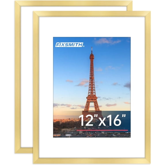 12x16 Picture Frame Gold Set of 2, Photo Frame with HD Plexiglass ...