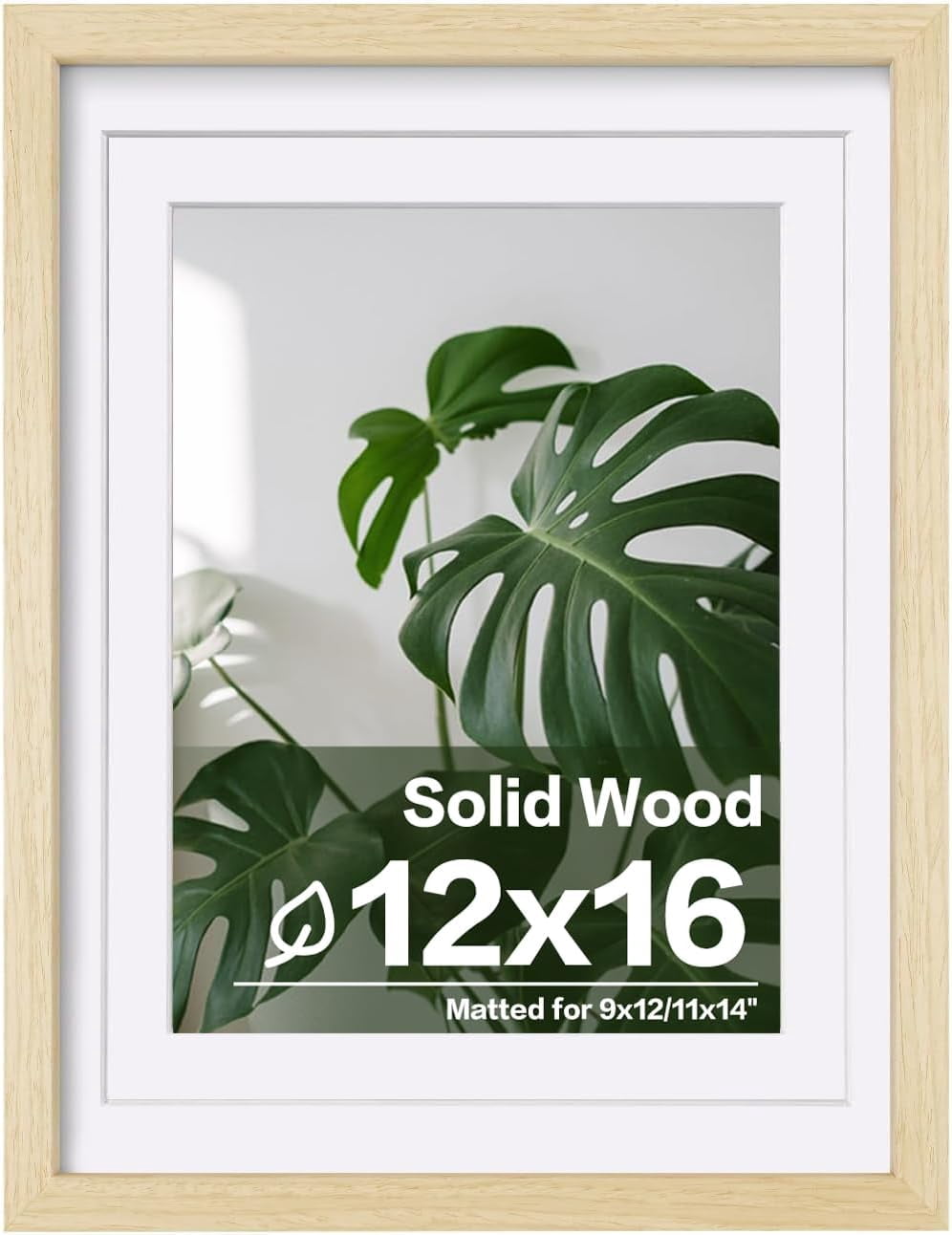 12x16 Picture Frame Made of Solid Wood with Plexiglass, Display ...