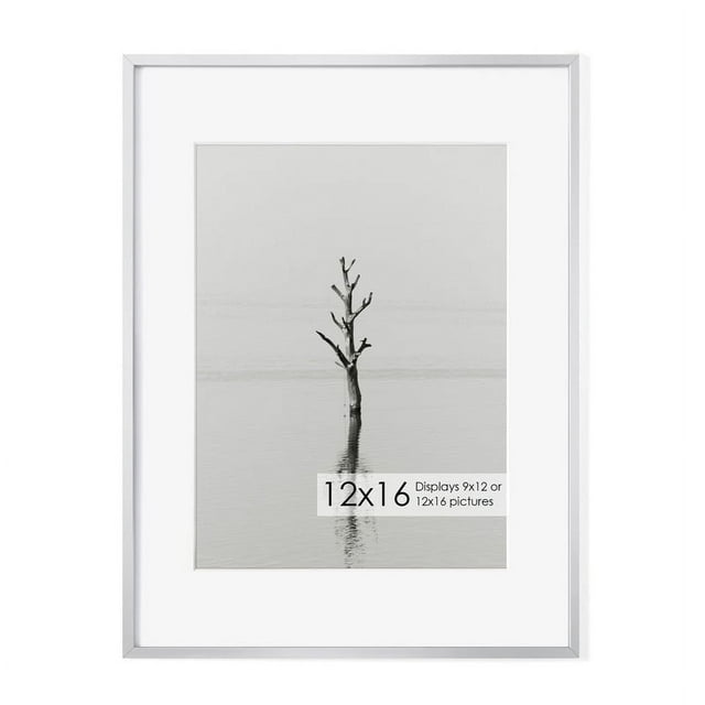 Fun Memories 12x16 Aluminum Metal Picture Frame, Display Photos 9x12 ...