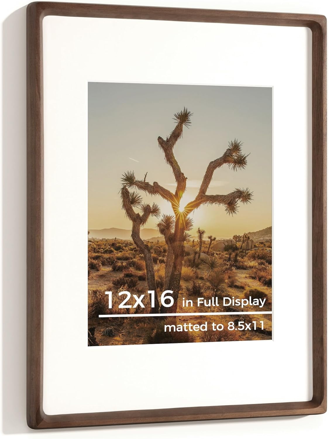 12x16 Picture Frame USA-Sourced Natural Walnut Solid Wood Photo Frame ...