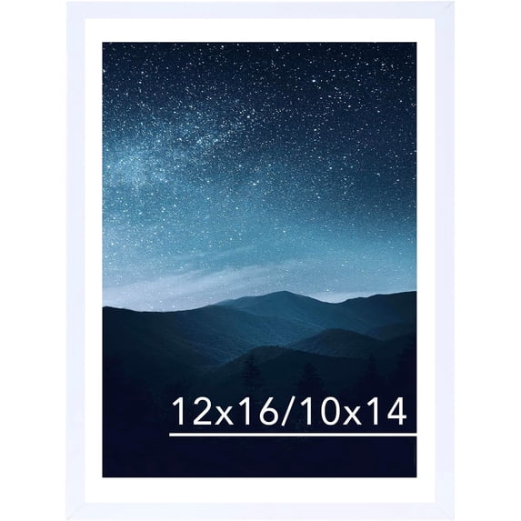 12x16 Picture Frame White with 10x14 Mat for 30 x 40cm Diamond Art ...