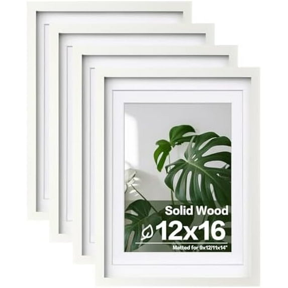 12x16 Picture Frames 4PCS Covered by Plexiglass, Made of Solid Wood ...