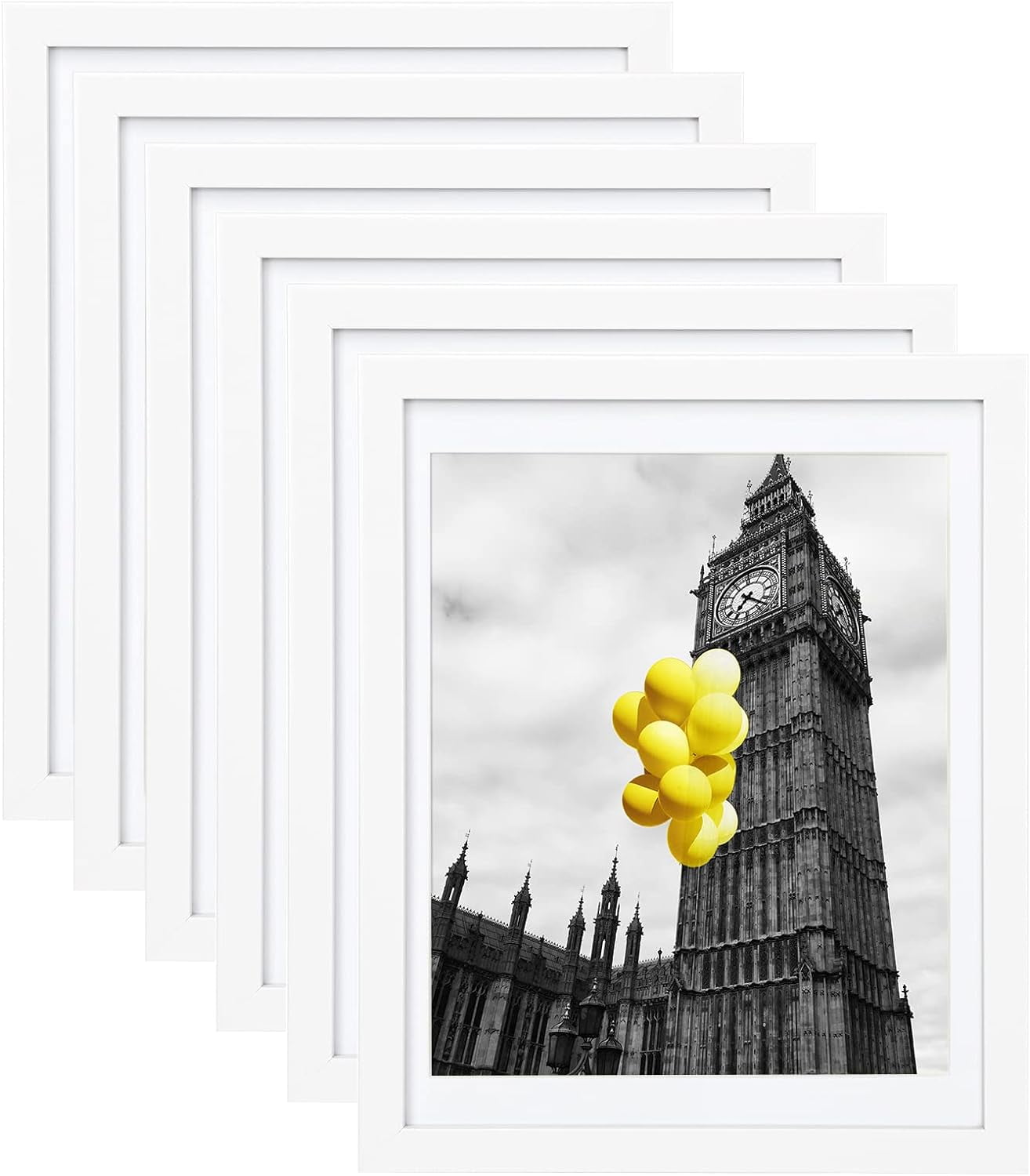 12x16 Picture Frames Set of 6 with Plexiglass, Display Pictures 11x14 ...