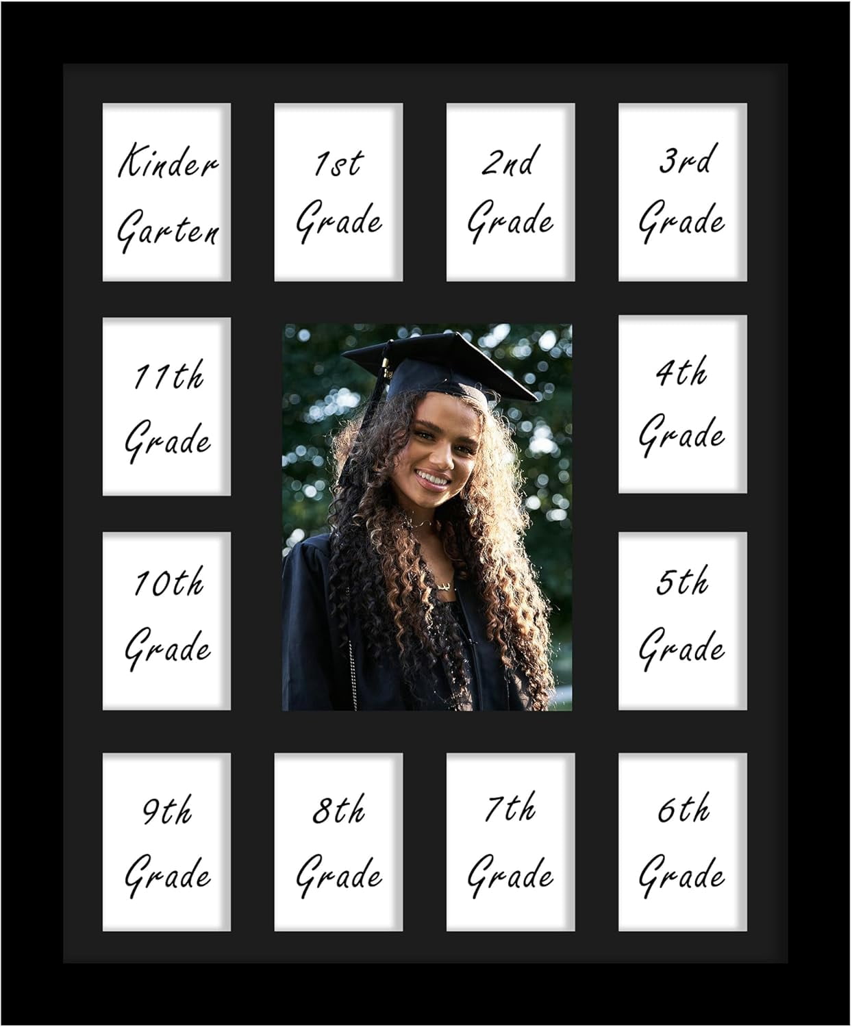 12x16 School Year Picture Frame K-12 Displays One 5x7 Photo and Twelve ...