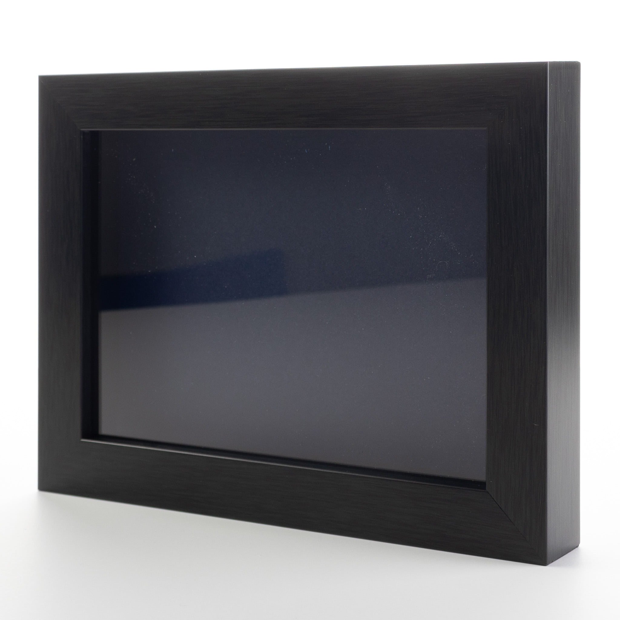 12x16 Shadow Box Frame Gray Stained Real Wood with a Navy Acid-Free ...