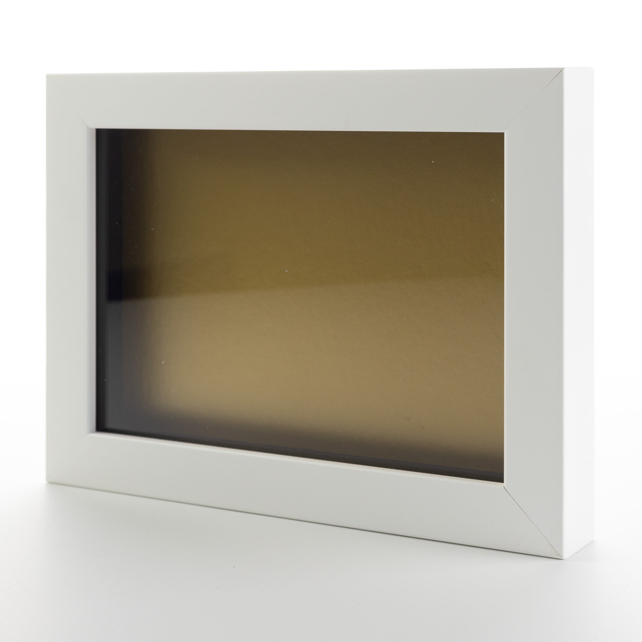 12x16 Shadow Box Frame Painted White Real Wood with a Gold Acid-Free ...